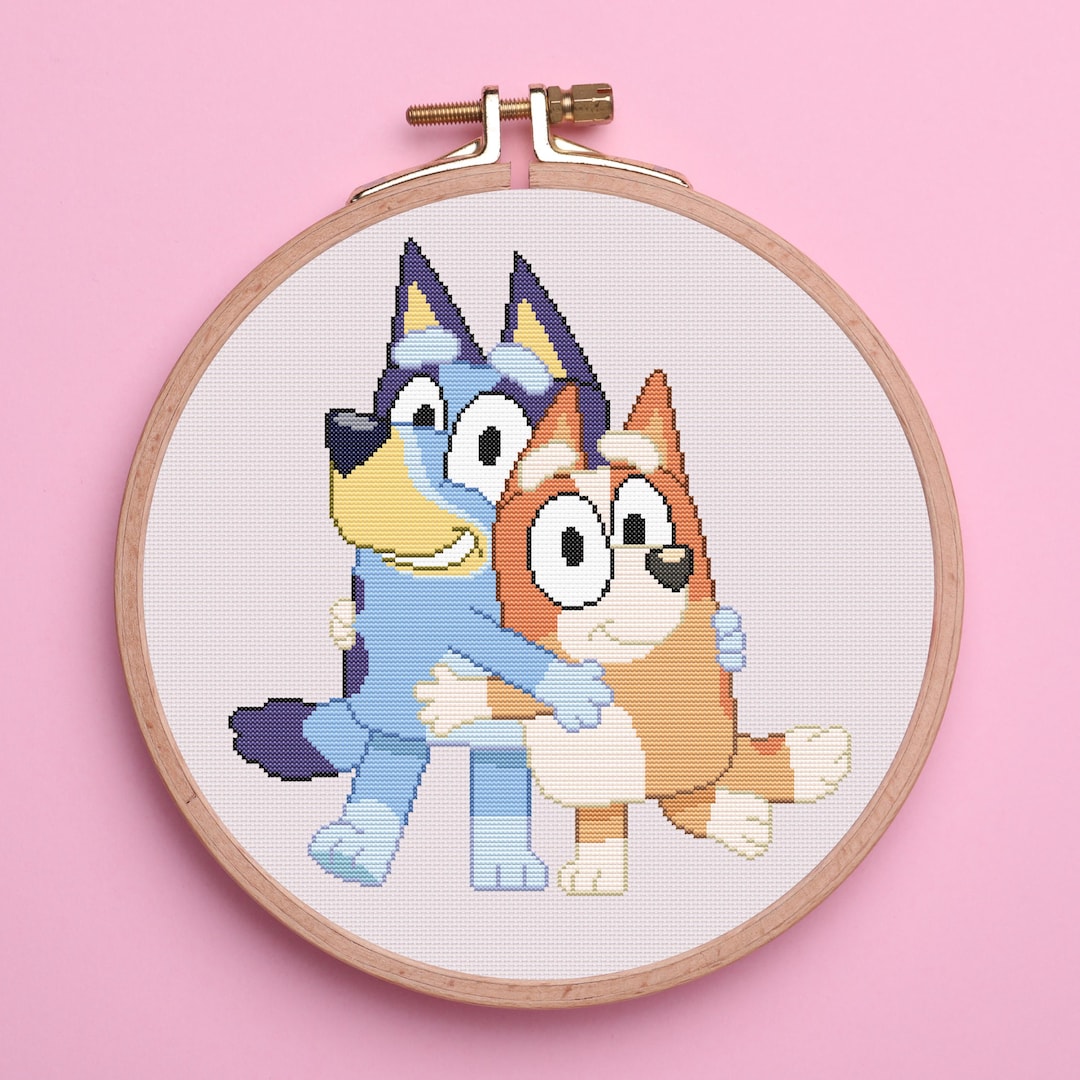 Bluey and Bingo Cross Stitch Pattern for Beginners. Blue Heeler Cross ...