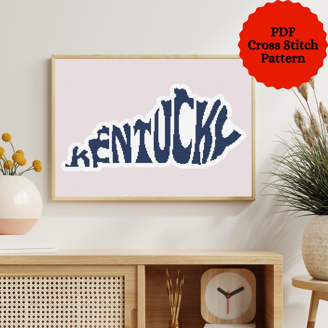 Kentucky Cross Stitch Pattern for Beginners. USA Cross Stitch Pattern ...