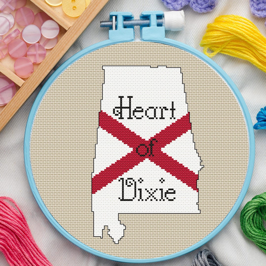 Alabama Cross Stitch Pattern. Cross Stitch Pattern Alabama. Alabama PDF ...