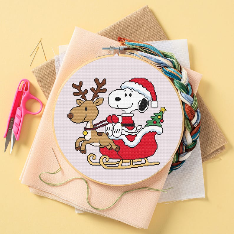 Christmas Cross Stitch Pattern. Snoopy Cross Stitch Pattern. PDF ...