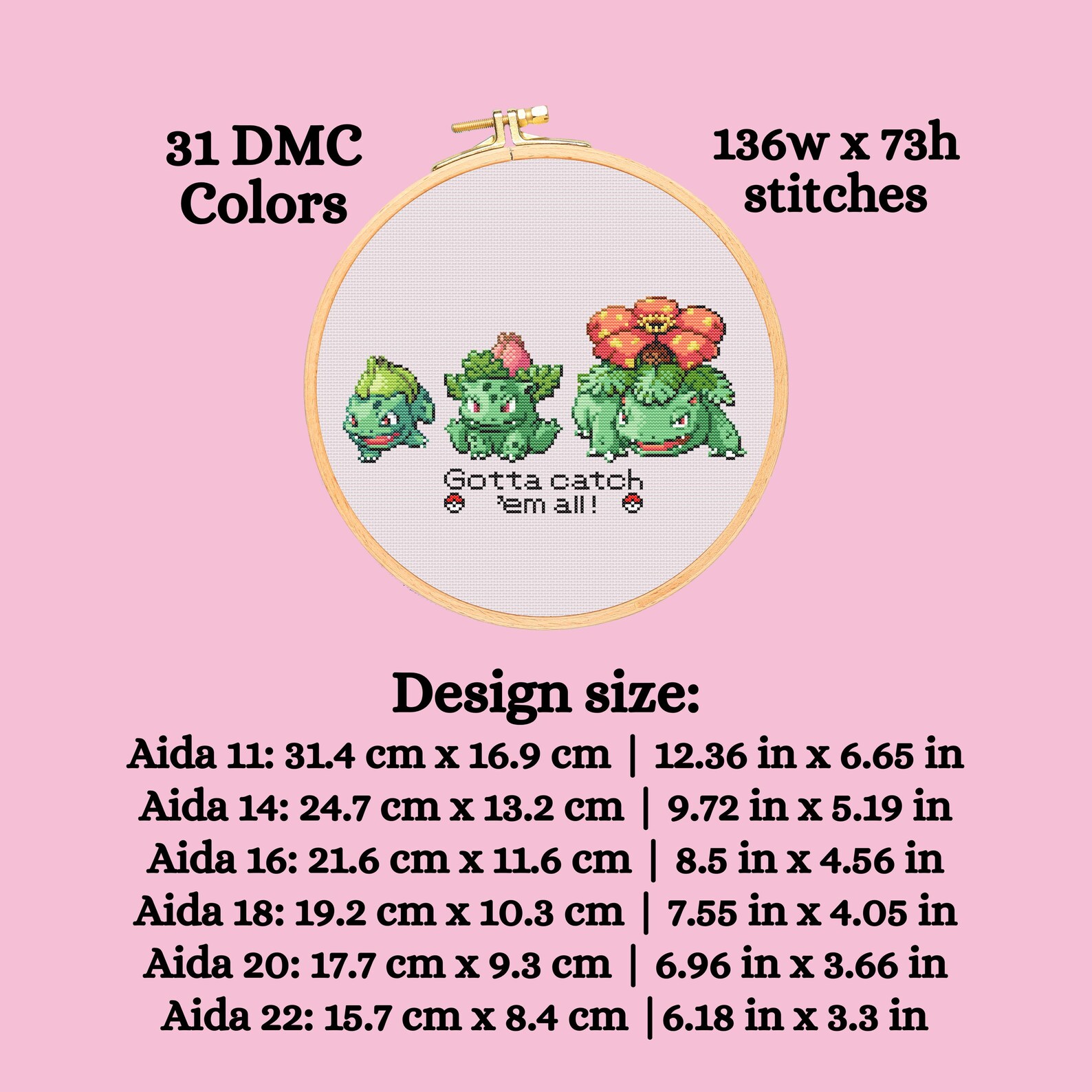 Bulbasaur Evolution Cross Stitch Pattern. Geeky Cross Stitch Pattern. 8 ...