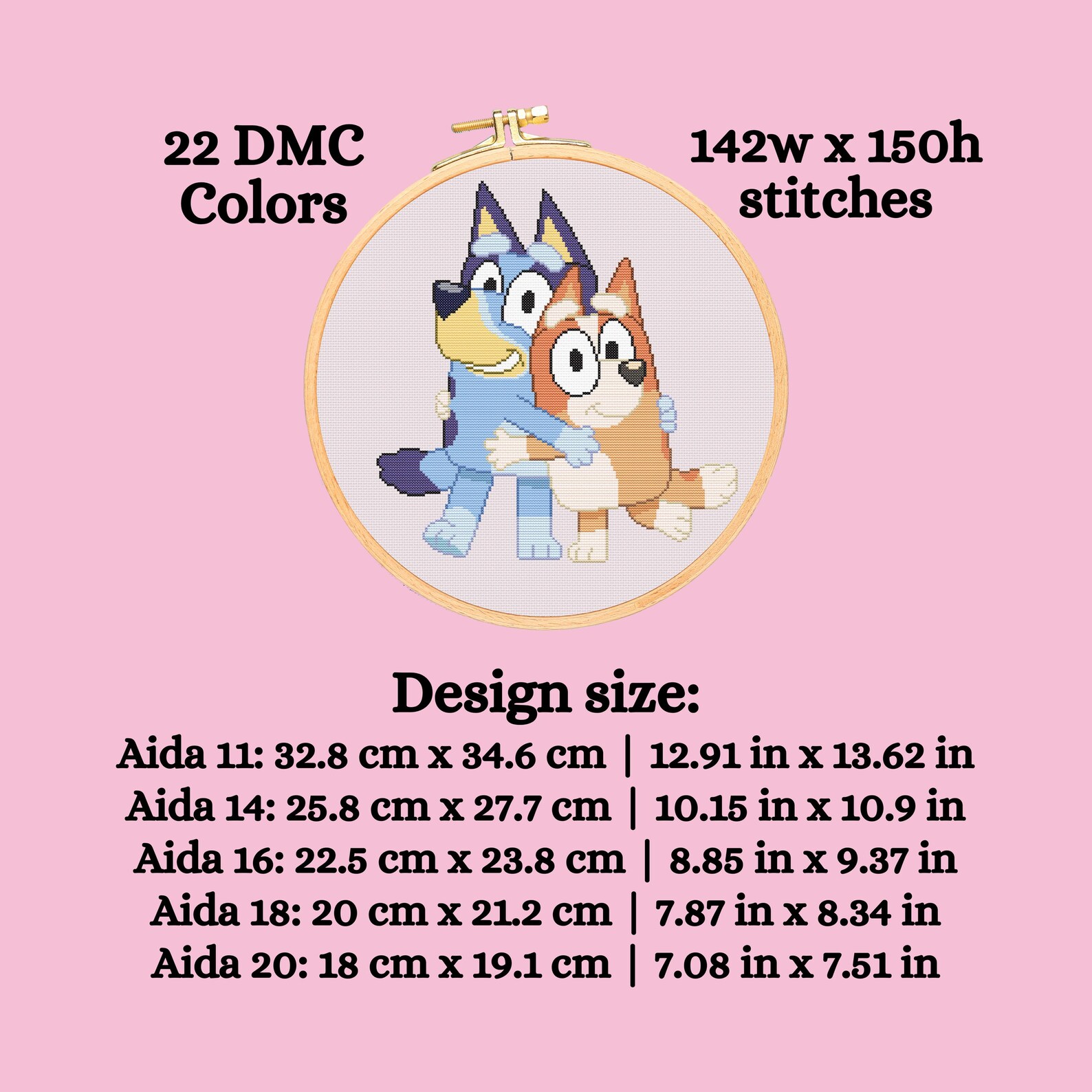 Bluey and Bingo Cross Stitch Pattern for Beginners. Blue Heeler Cross ...