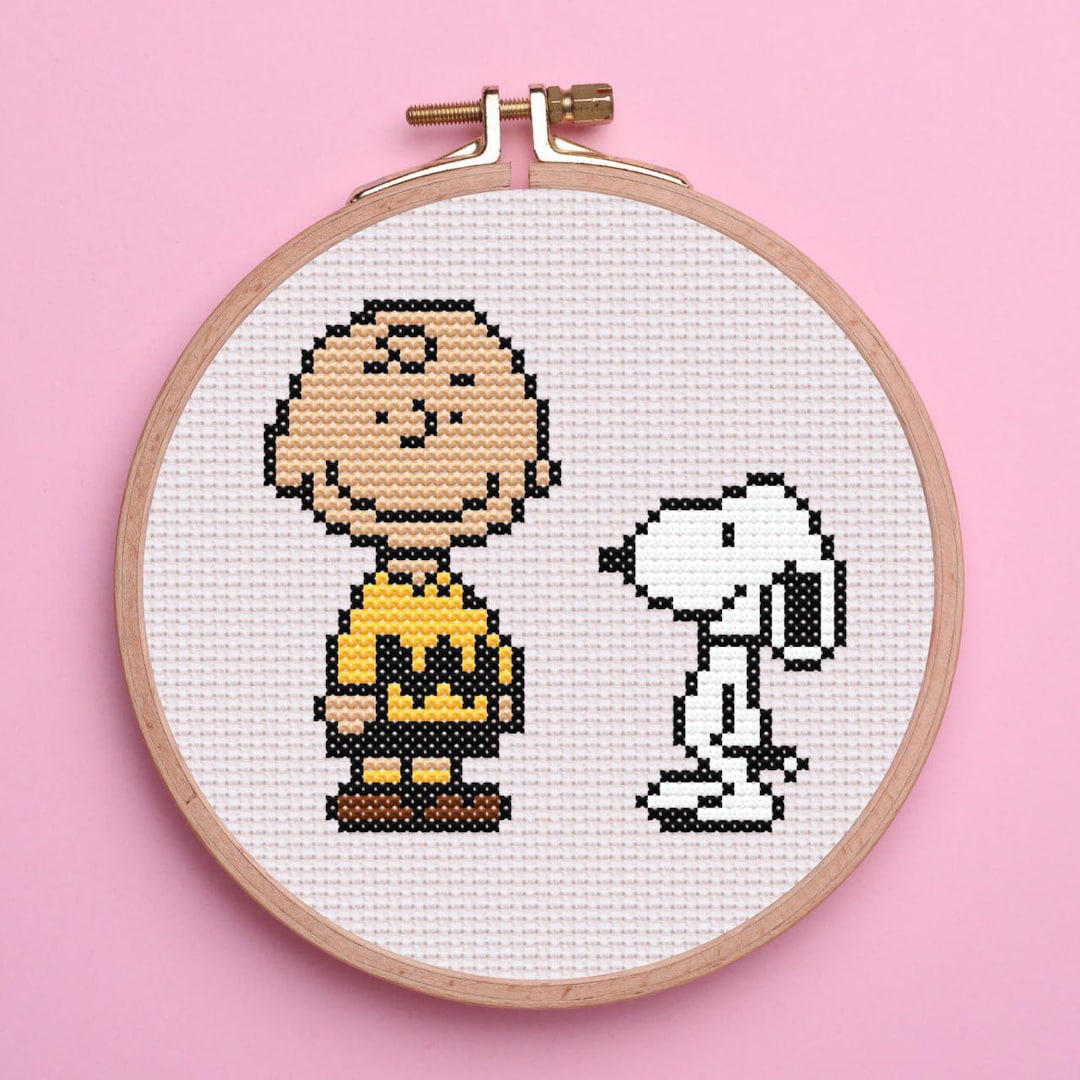 Charlie and Snoopy Cross Stitch Pattern for Beginners. Peanuts Cross ...