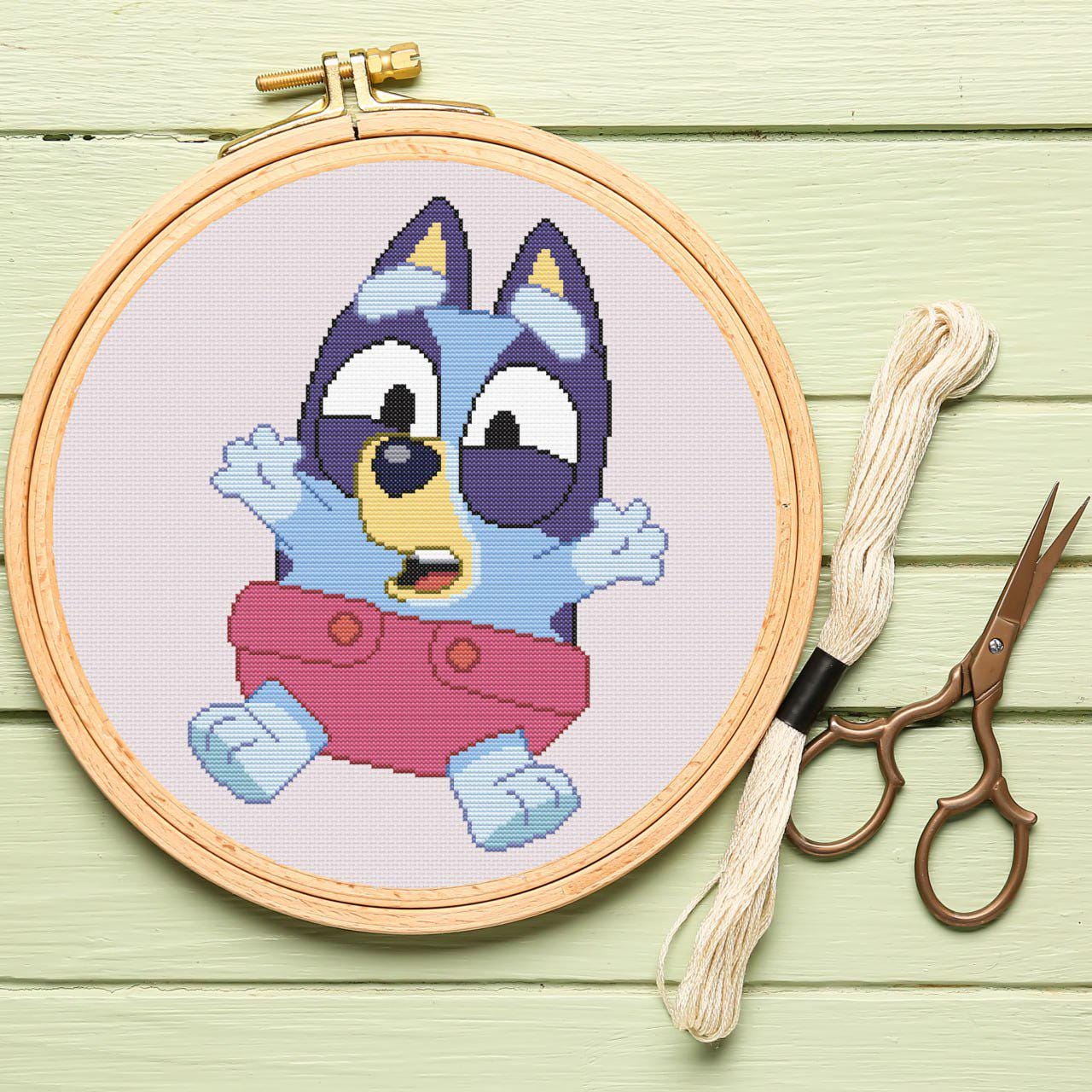 Baby Bluey Cross Stitch Pattern for Beginners. Easy Cross Stitch ...