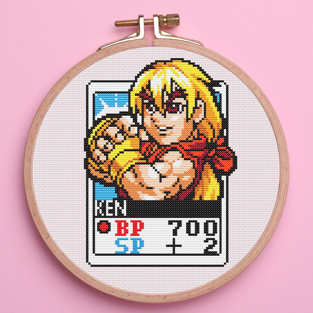 Ken Cross Stitch Pattern. Fighter Cross Stitch Pattern. Geeky Cross ...