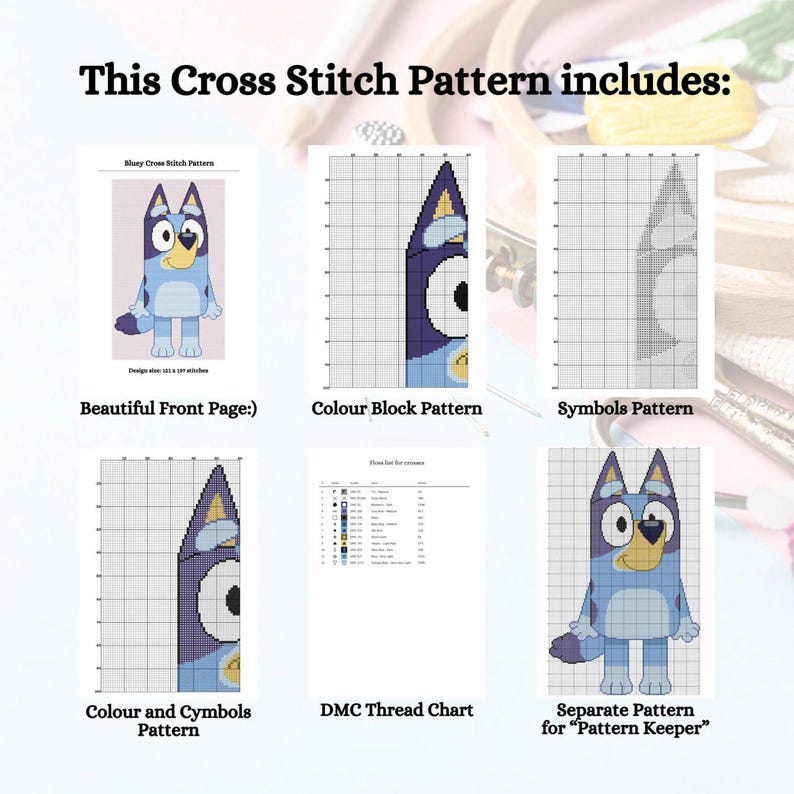 Bluey Cross Stitch Pattern for Beginners. Easy Cross Stitch Pattern ...