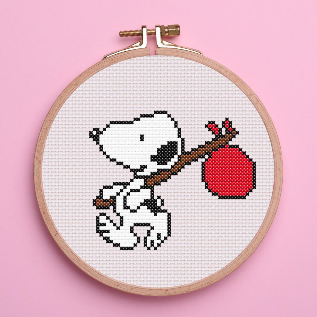 Snoopy Cross Stitch Pattern for Beginners. Peanuts Cross Stitch Pattern ...