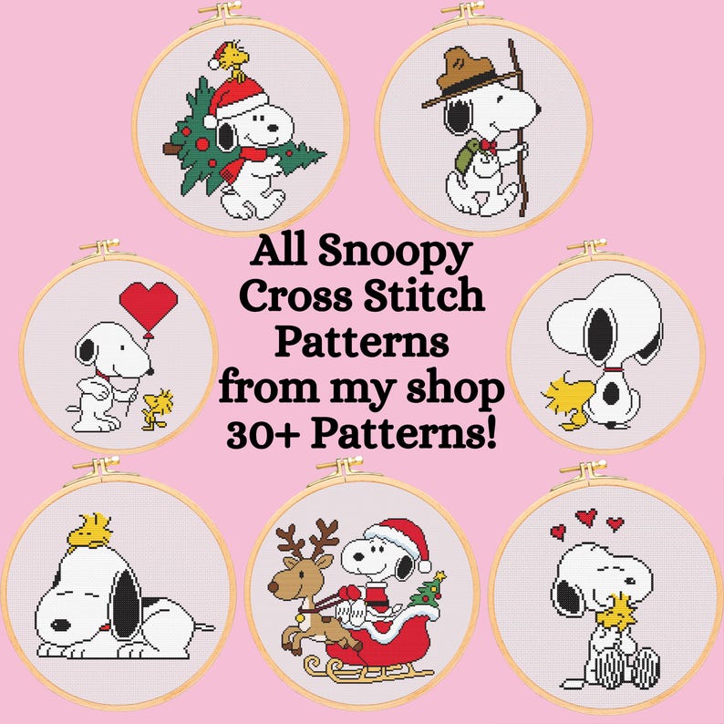 All Snoopy Cross Stitch Patterns From My Store. 25+ Snoopy Cross Stitch ...