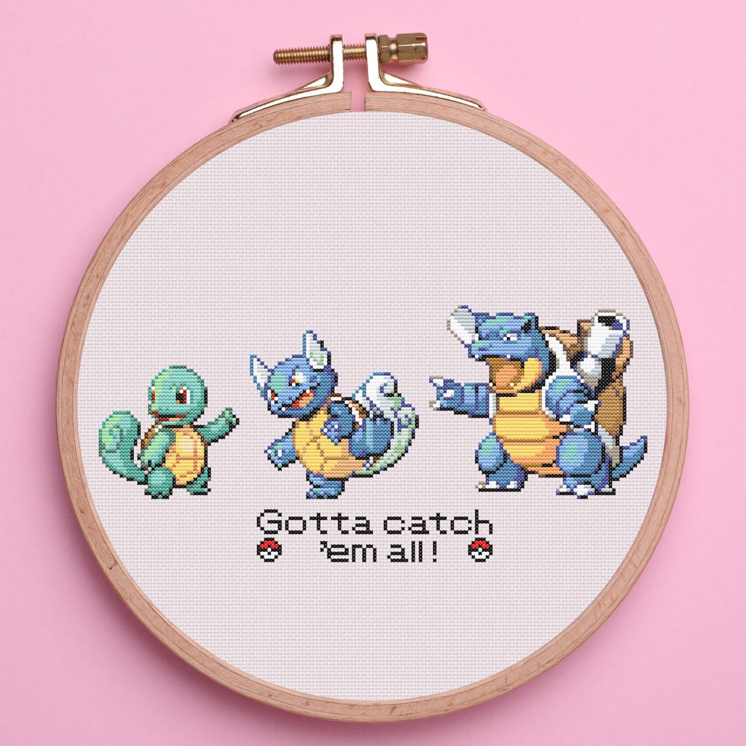 Squirtle Evolution Cross Stitch Pattern. Geeky Cross Stitch Pattern. 8 ...