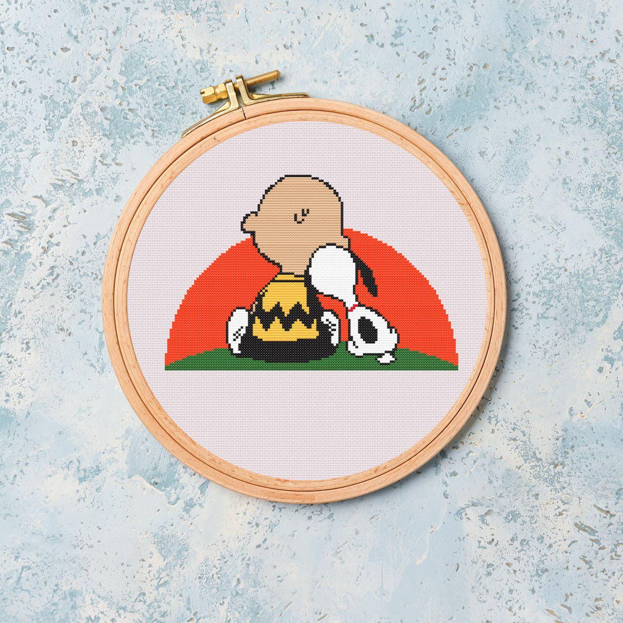 Snoopy Cross Stitch Pattern for Beginners. Peanuts Cross Stitch Pattern ...