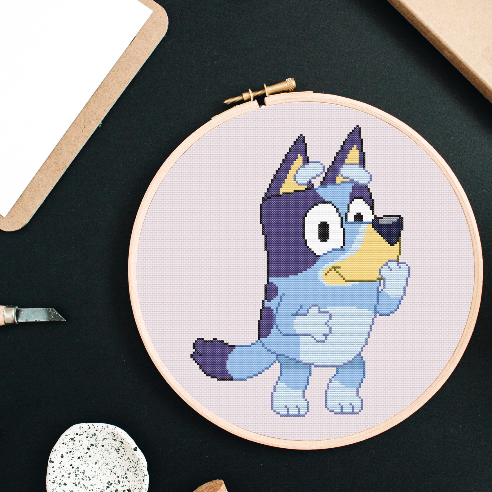 Bluey Cross Stitch Pattern for Beginners. Blue Heeler Cross Stitch ...