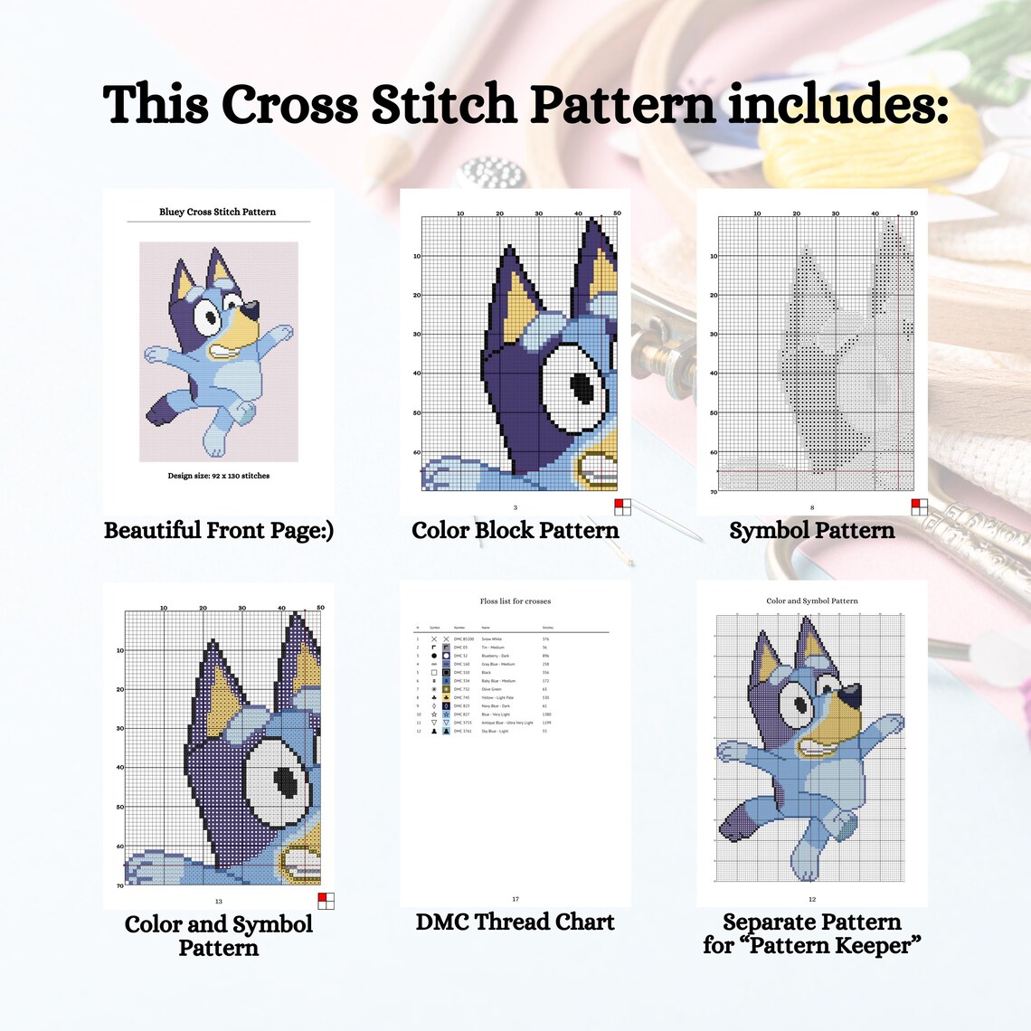 Bluey Cross Stitch Pattern for Beginners. Blue Heeler Cross Stitch ...