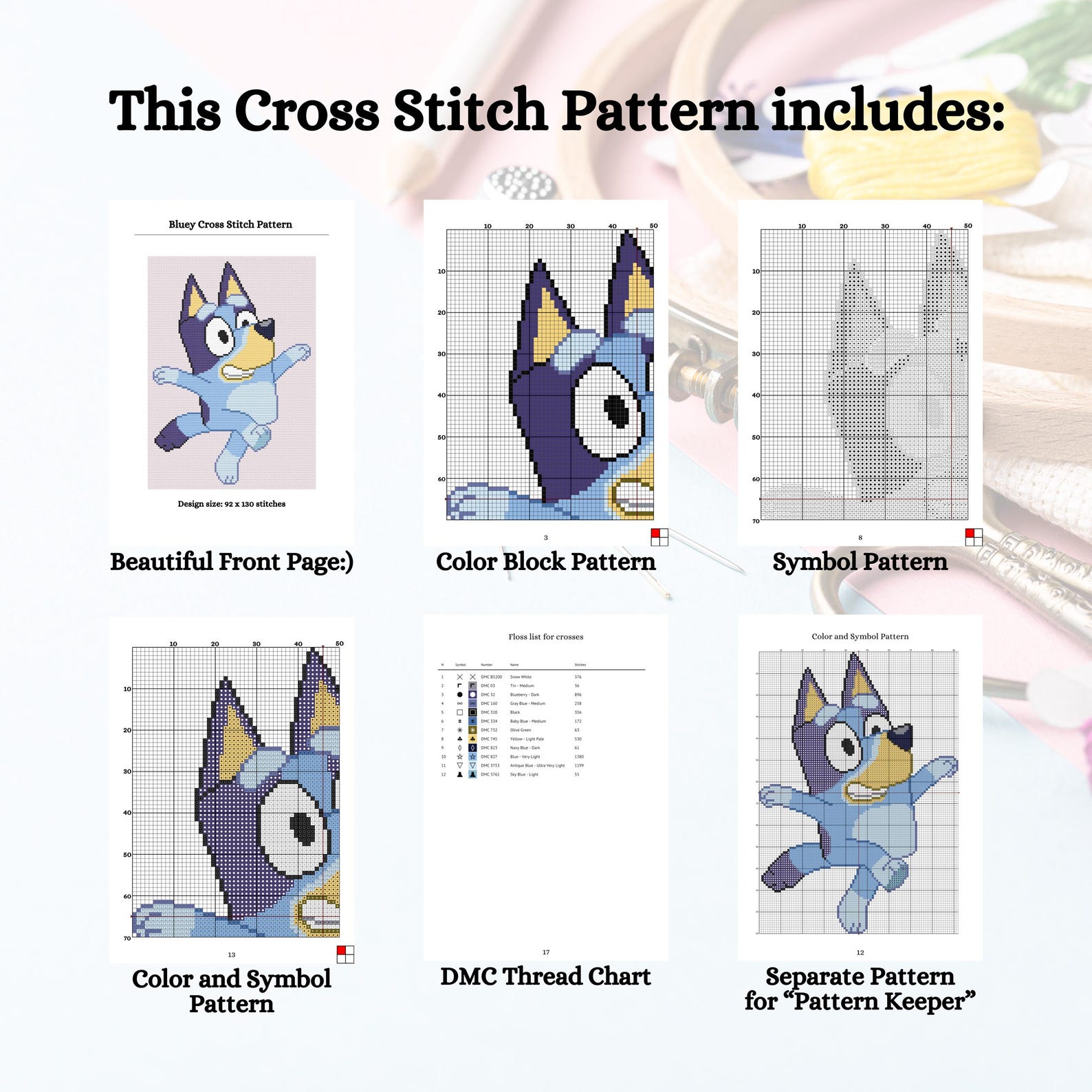 Bluey Cross Stitch Pattern for Beginners. Blue Heeler Cross Stitch ...