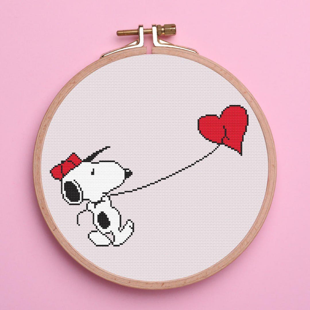Snoopy Cross Stitch Pattern for Beginners. Peanuts Cross Stitch Pattern ...