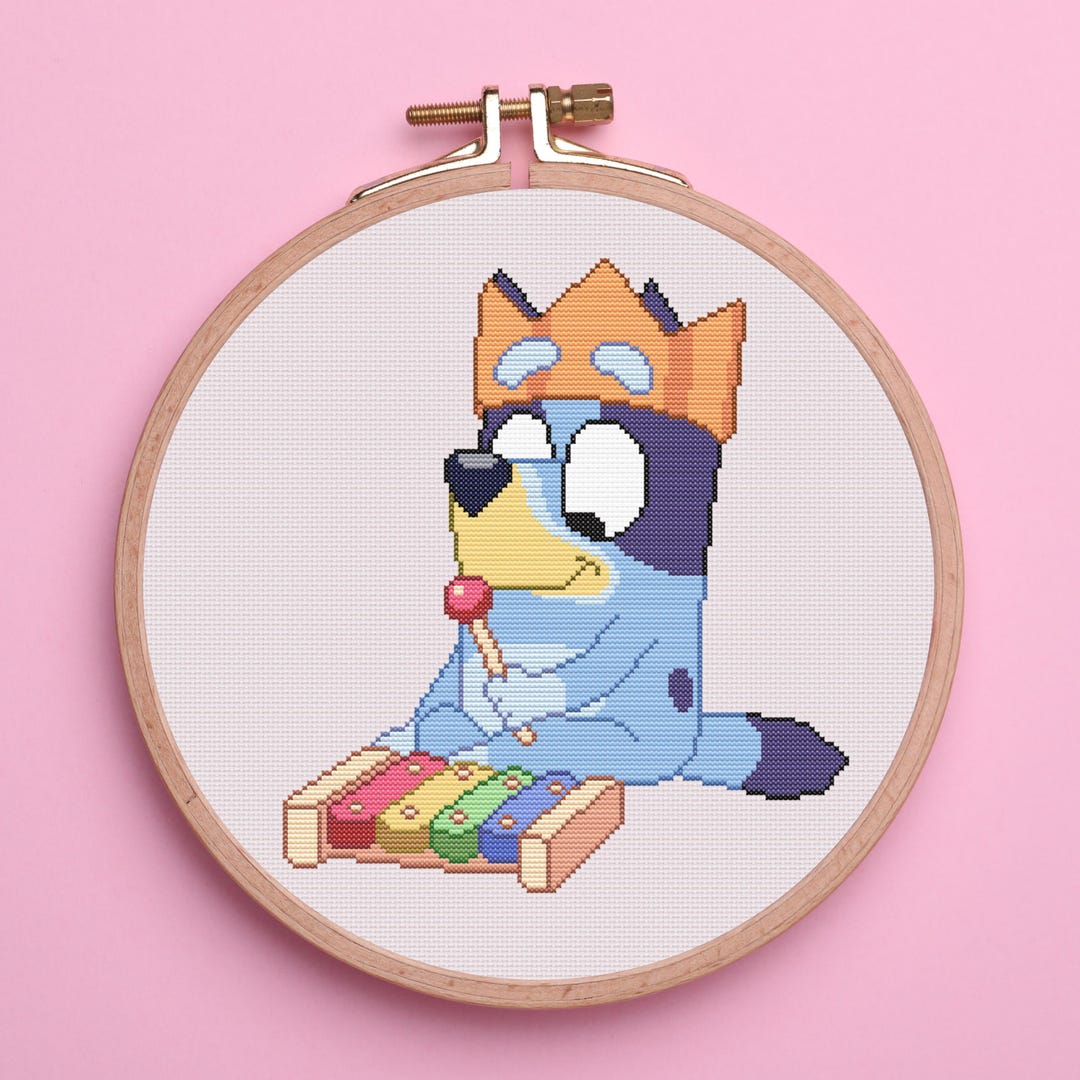 Bluey Cross Stitch Pattern for Beginners. Blue Heeler Cross Stitch ...