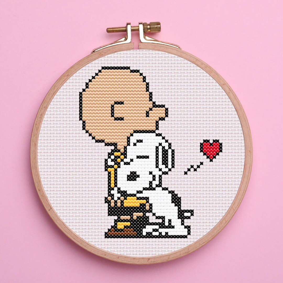 Snoopy Cross Stitch Pattern for Beginners. Peanuts Cross Stitch Pattern ...