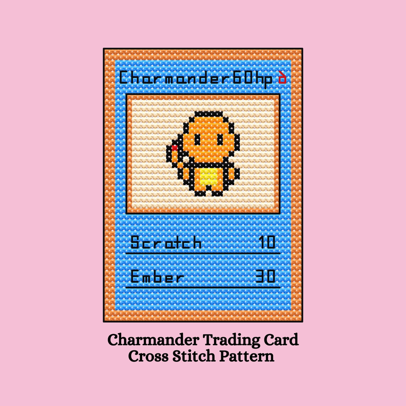 Trading Card Pixel Art Cross Stitch Pattern. Trading Card Cross Stitch ...