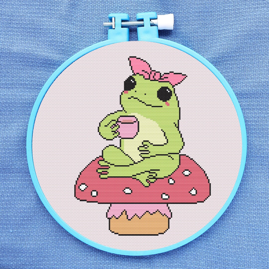 Toad on Mushrooms Cross Stitch Pattern. PDF Pattern Cross Stitch ...