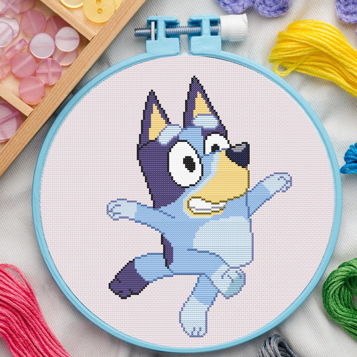 Bluey Cross Stitch Pattern for Beginners. Blue Heeler Cross Stitch ...