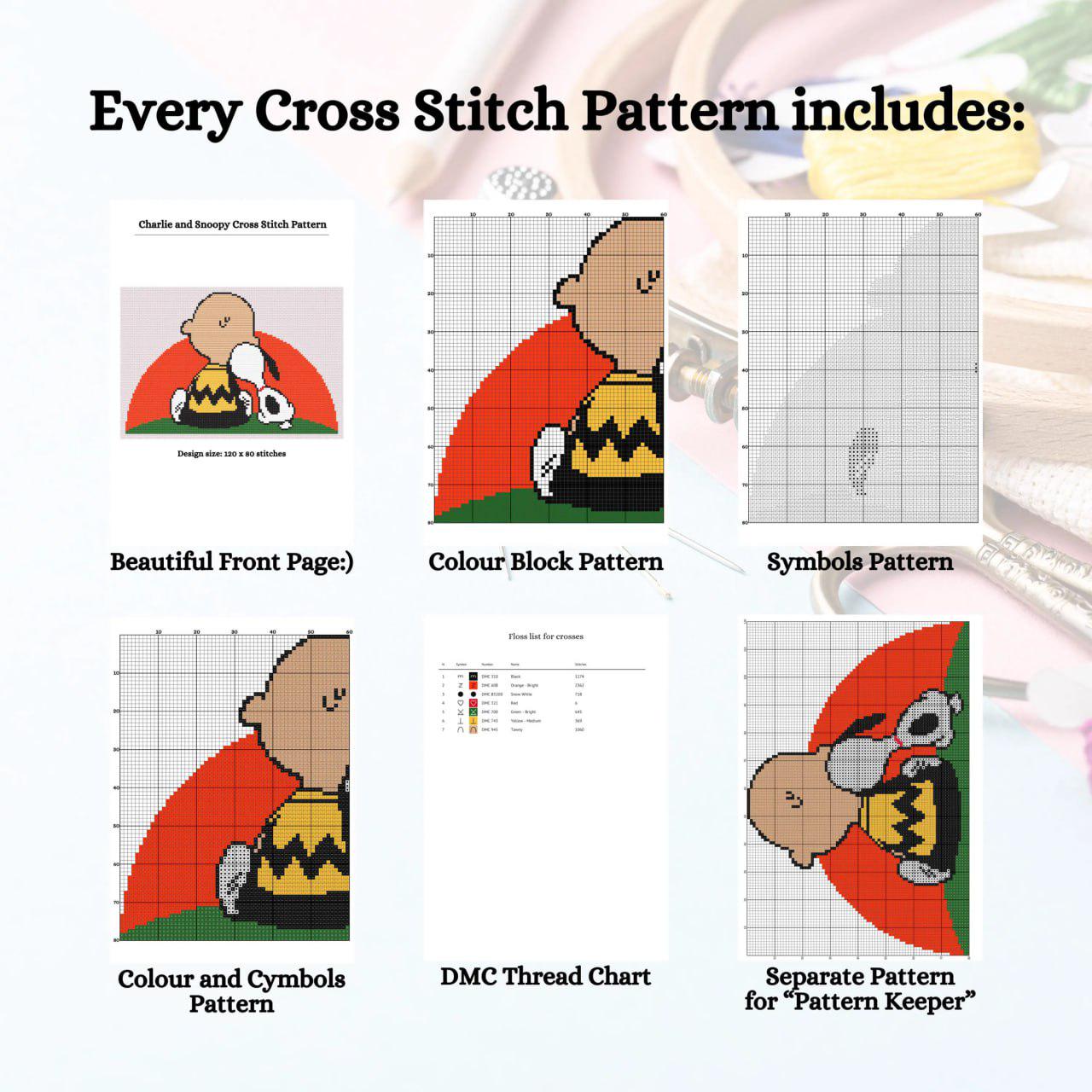 Snoopy Cross Stitch Pattern for Beginners. Peanuts Cross Stitch Pattern ...