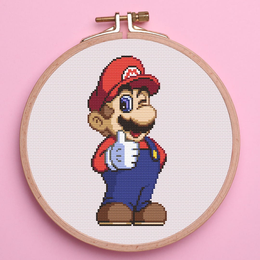 Mario Cross Stitch Pattern. Fun Cross Stitch Pattern. Easy Cross Stitch ...
