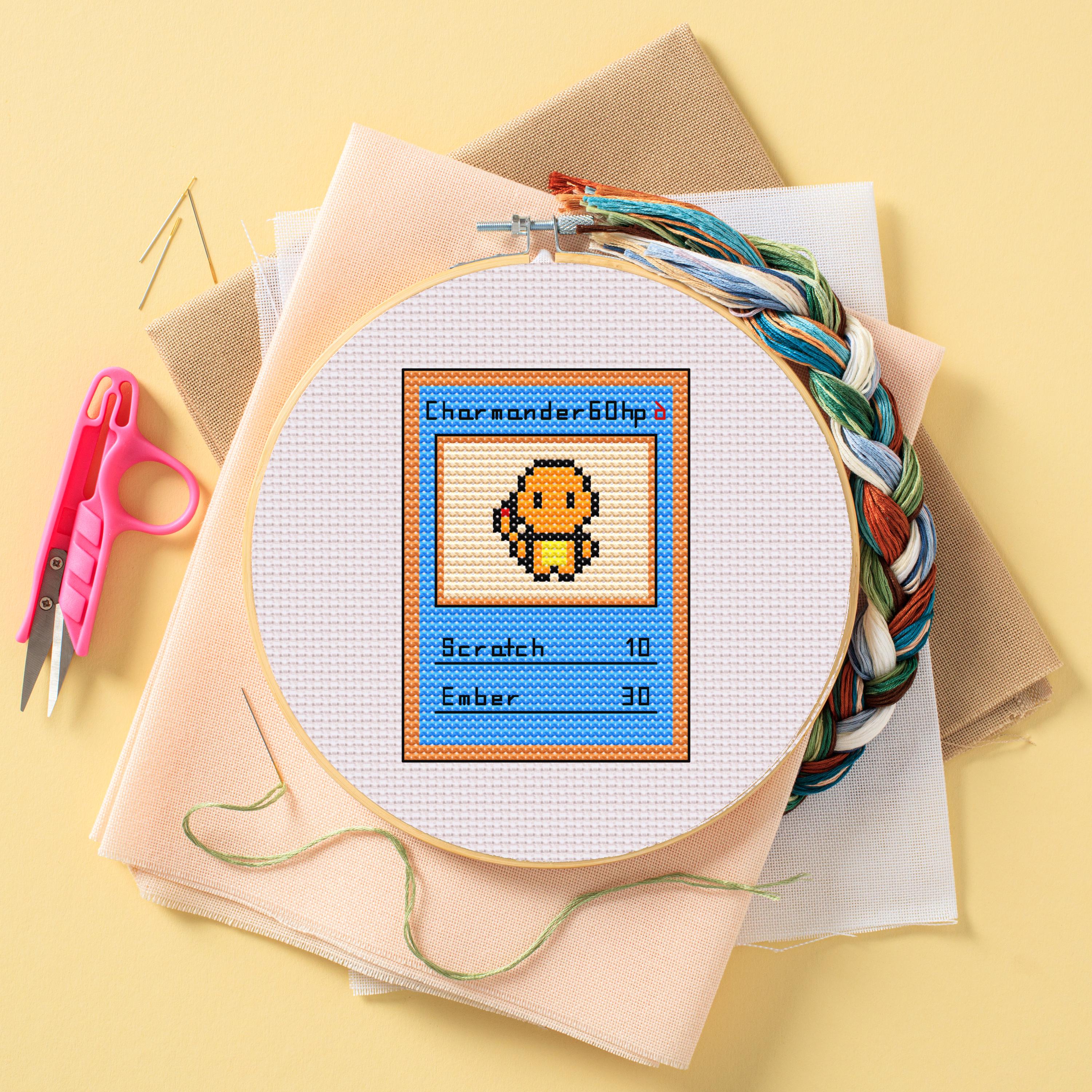 Trading Card Pixel Art Cross Stitch Pattern. Trading Card Cross Stitch ...