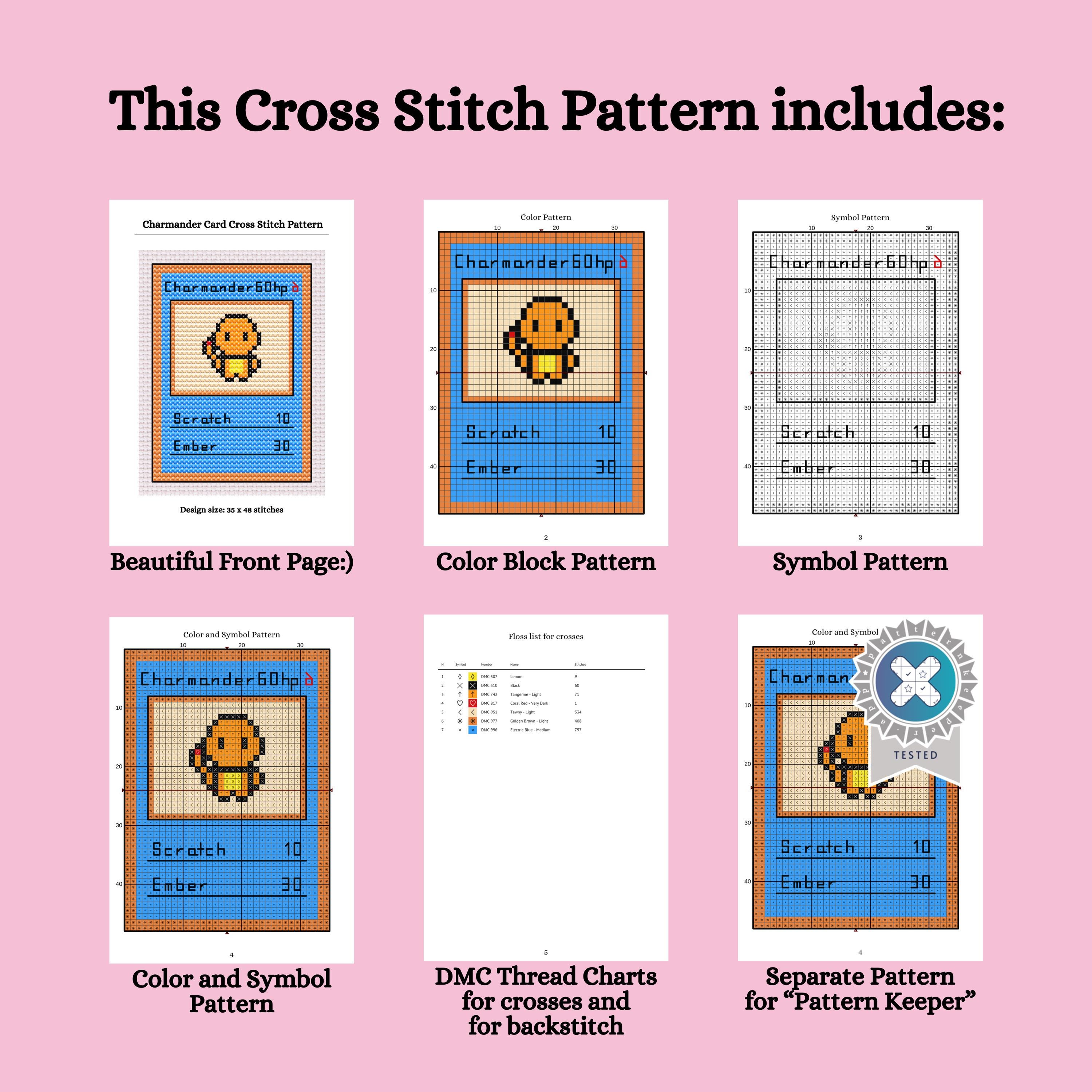 Trading Card Pixel Art Cross Stitch Pattern. Trading Card Cross Stitch ...