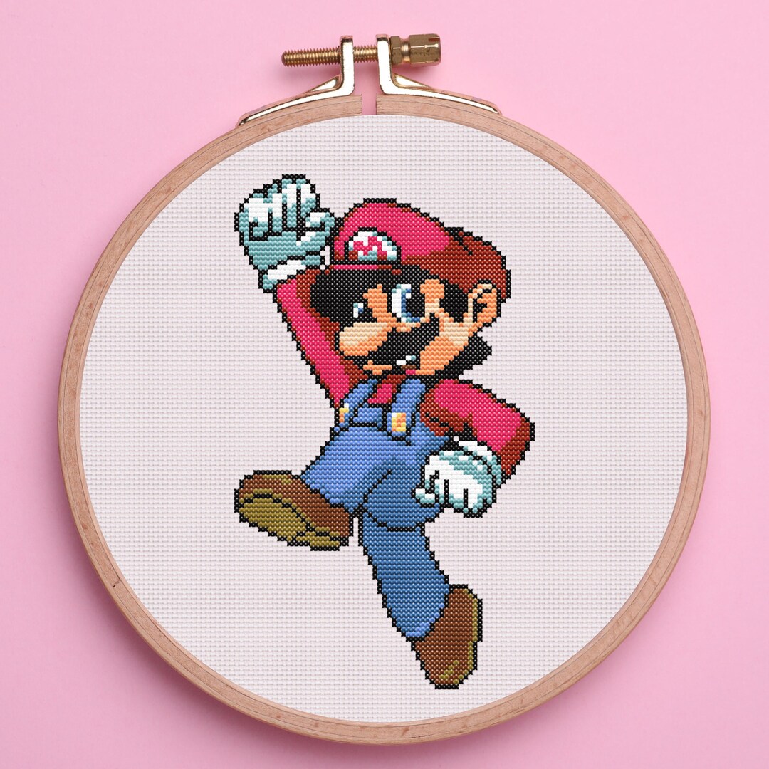 Mario Cross Stitch Pattern. Fun Cross Stitch Pattern. Easy Cross Stitch ...