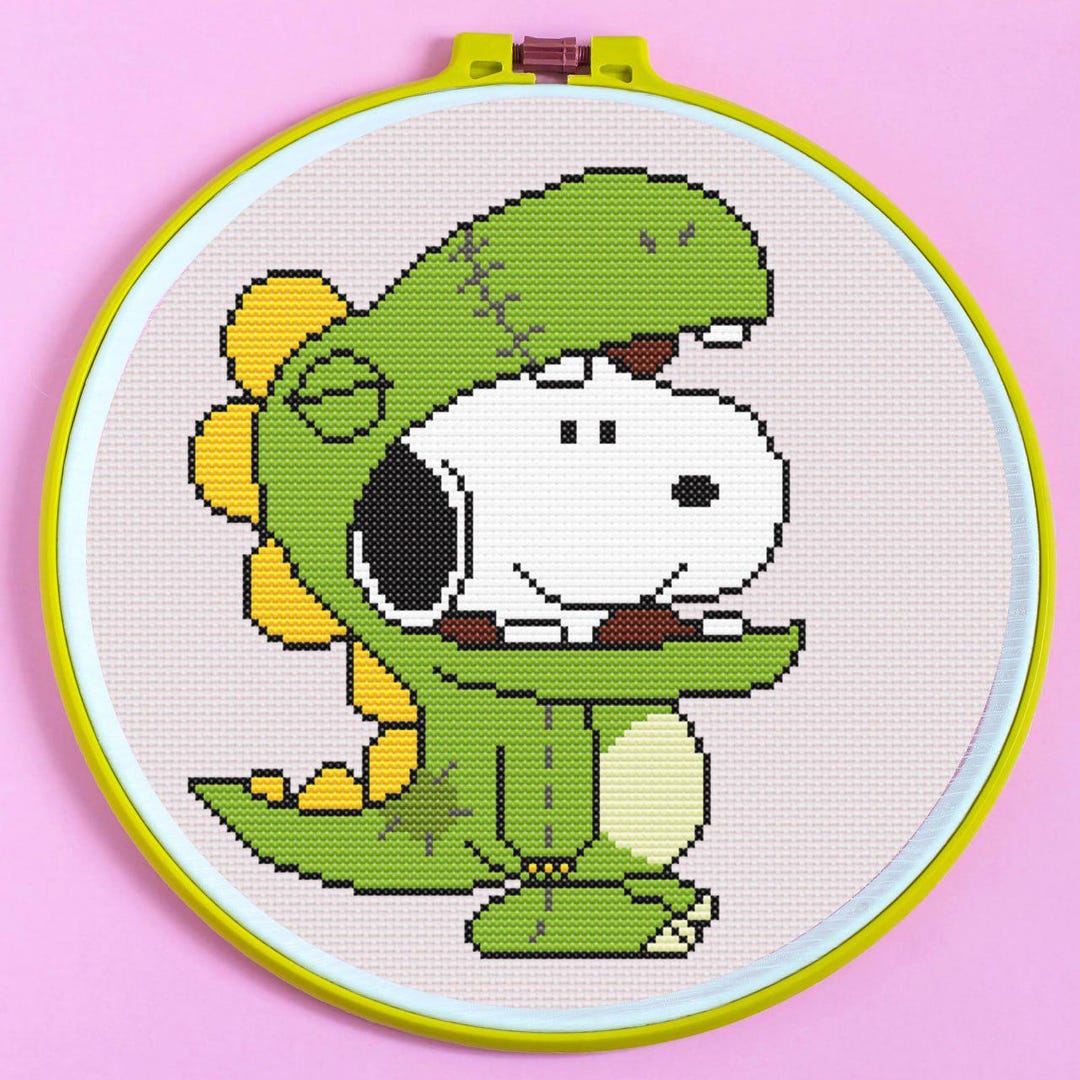 Snoopy Cross Stitch Pattern for Beginners. Peanuts Cross Stitch Pattern ...