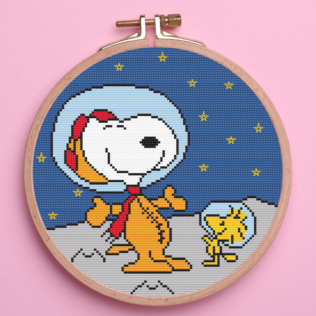 Snoopy Cross Stitch Pattern for Beginners. Woodstock and Snoopy Cross ...