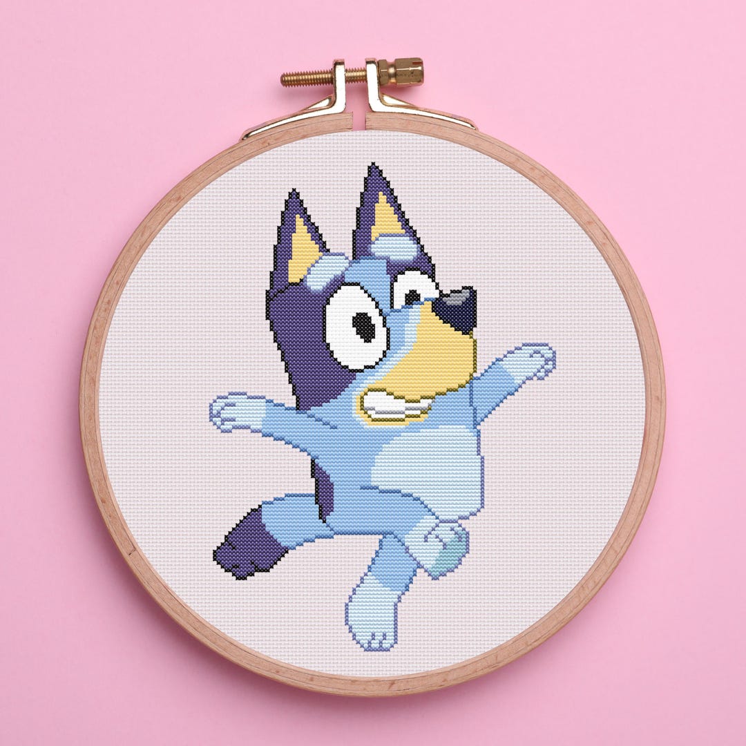 Bluey Cross Stitch Pattern for Beginners. Blue Heeler Cross Stitch ...