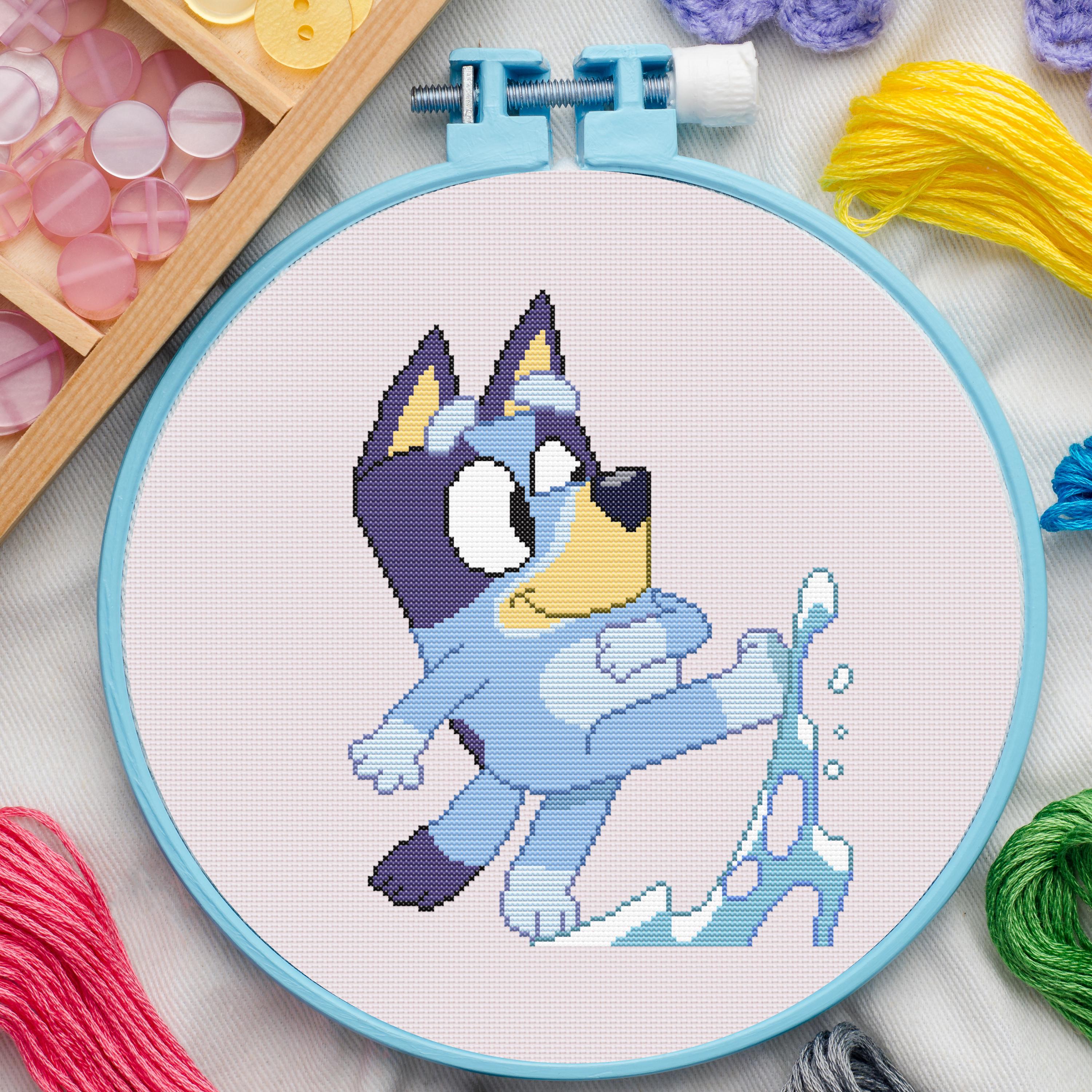 Bluey Cross Stitch Pattern for Beginners. Blue Heeler Cross Stitch ...