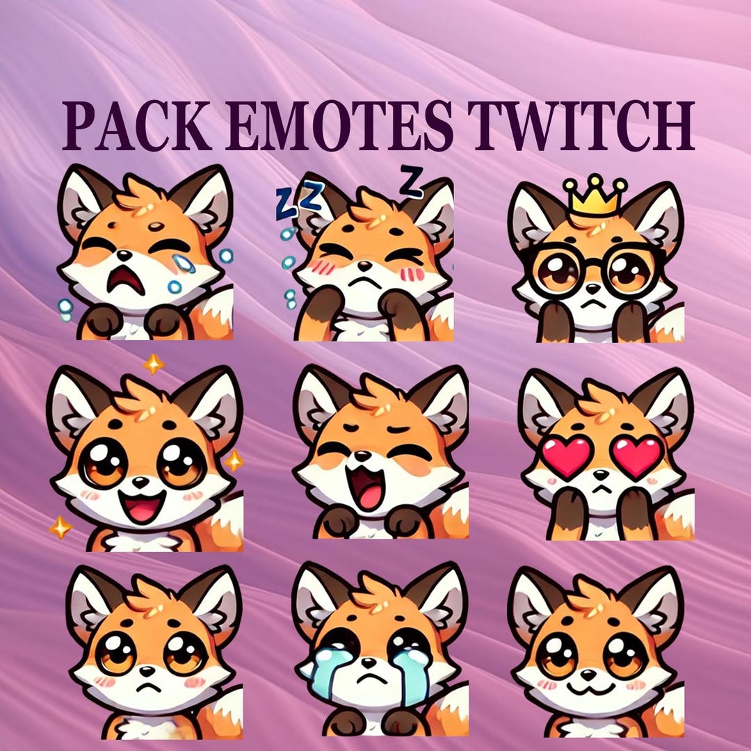 Cute Fox Twitch Emote - Etsy