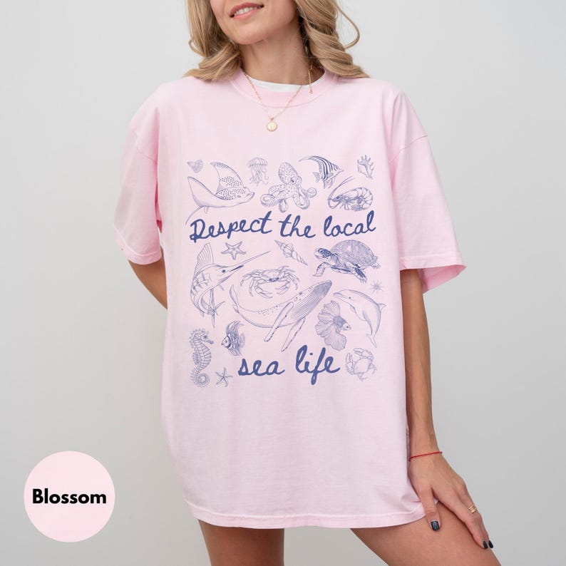 Respect the Local Sea Life Shirt, Sea Animals 90s Retro Vintage Graphic ...
