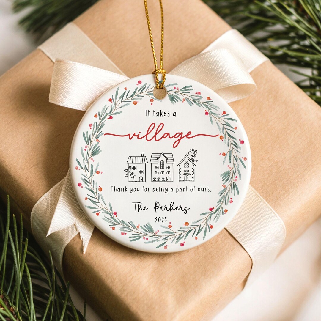It Takes a Village Ornament Personalized Thank You Ornament for Friend ...