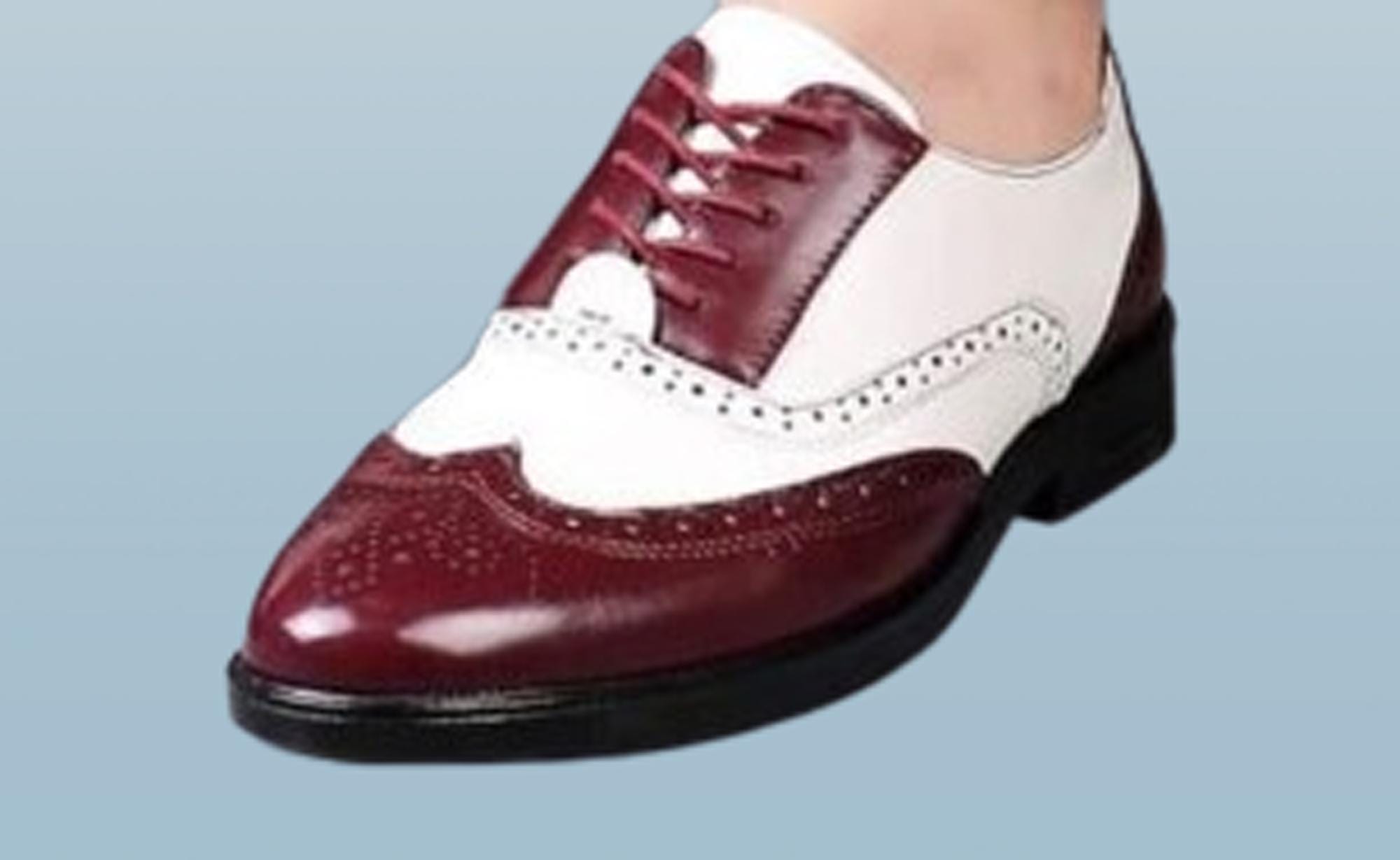 Handmade White & Burgundy Color Original Leather Stylish Wing Tip Lace ...