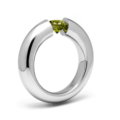 1ct Garnet Ring Tension Set Mounting in Stainless Steel by - Etsy