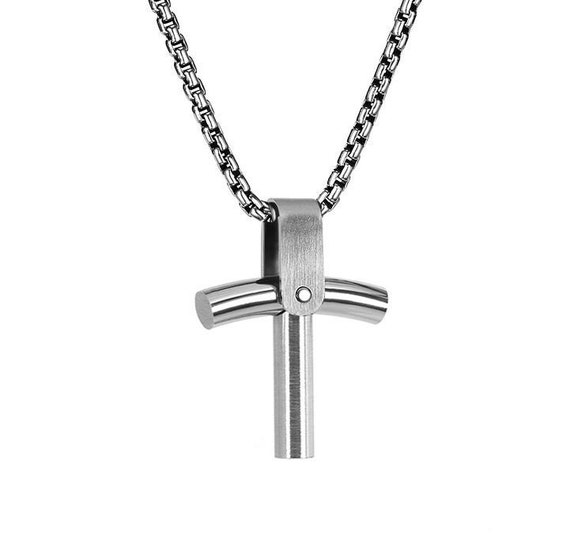 Trendy Cross Pendant in Stainless Steel Mens Design by | Etsy
