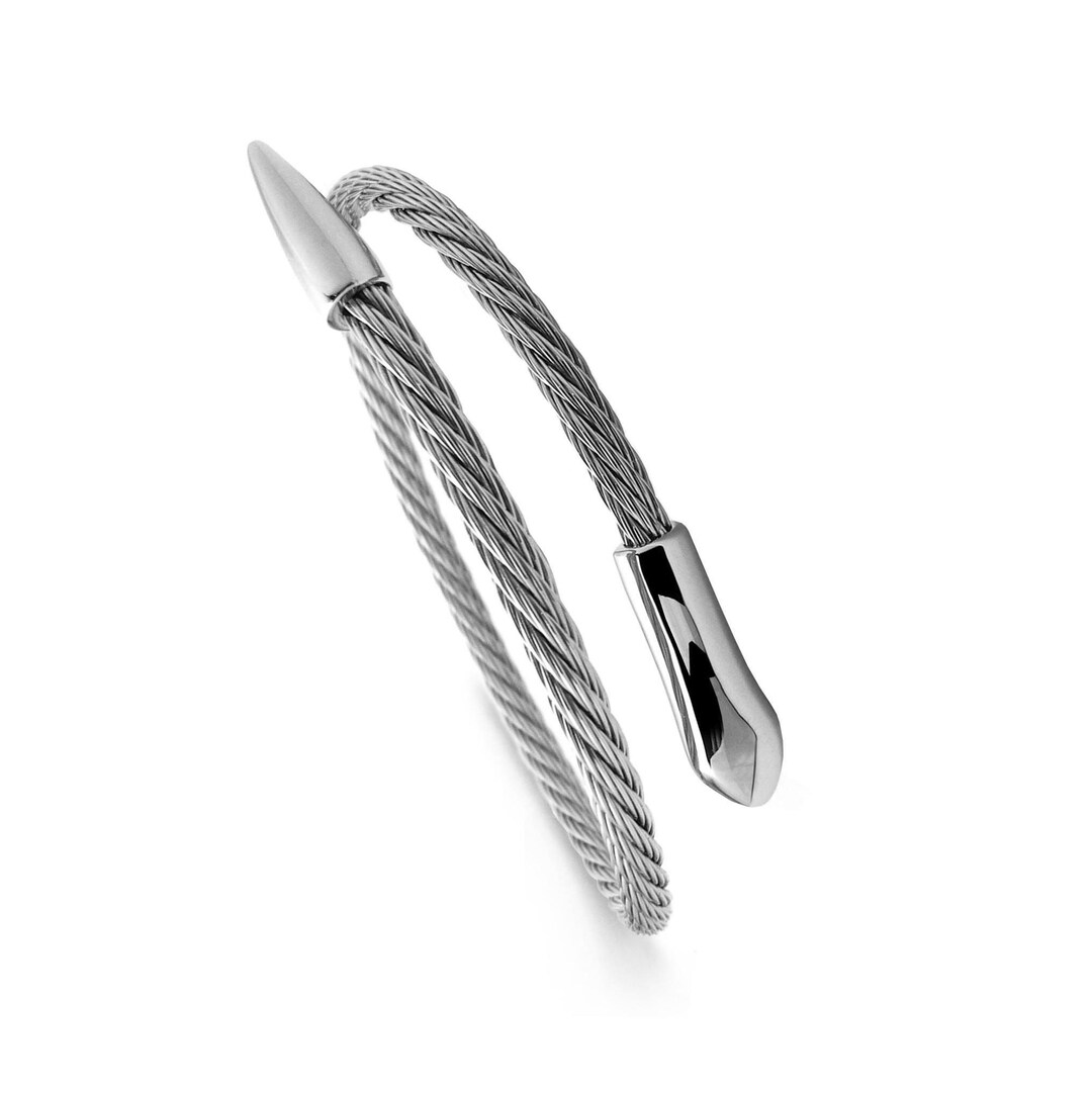 Cable Coil Bracelet | Stainless Steel Wrap Bangle | Snake Design by ...