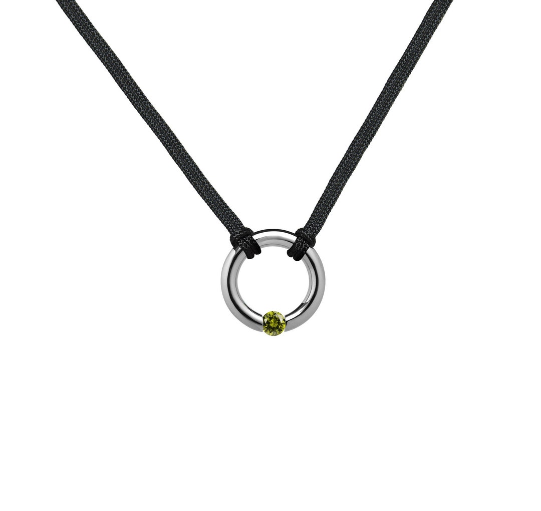 Double Cord Necklace With a Ring in the Center and a Tension - Etsy