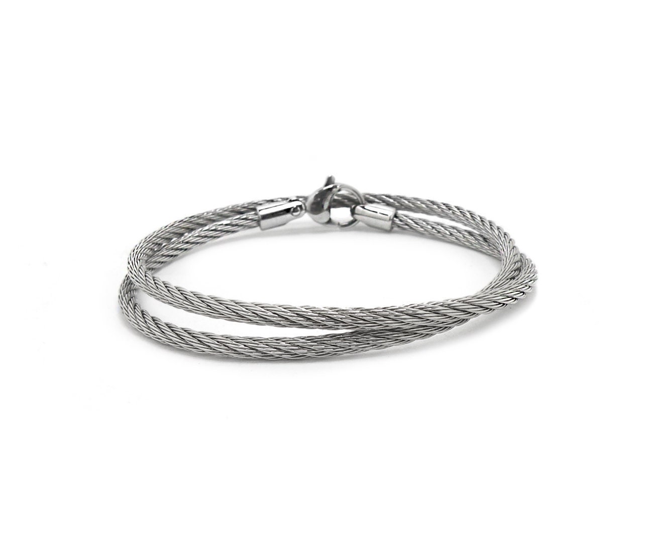2 mm Stainless Steel Wrap Around Cable Bracelet with Lobster Clasp by ...