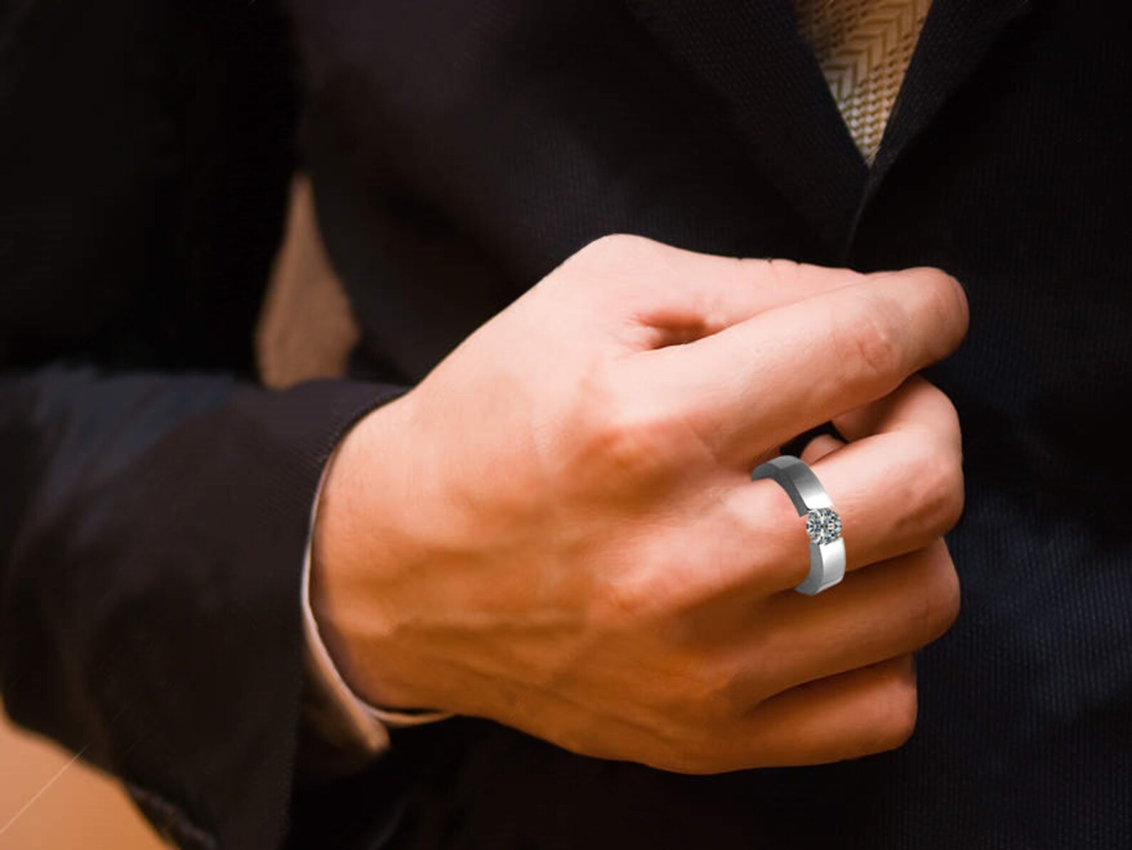 1ct Garnet Ring Tension Set Mounting in Stainless Steel by - Etsy