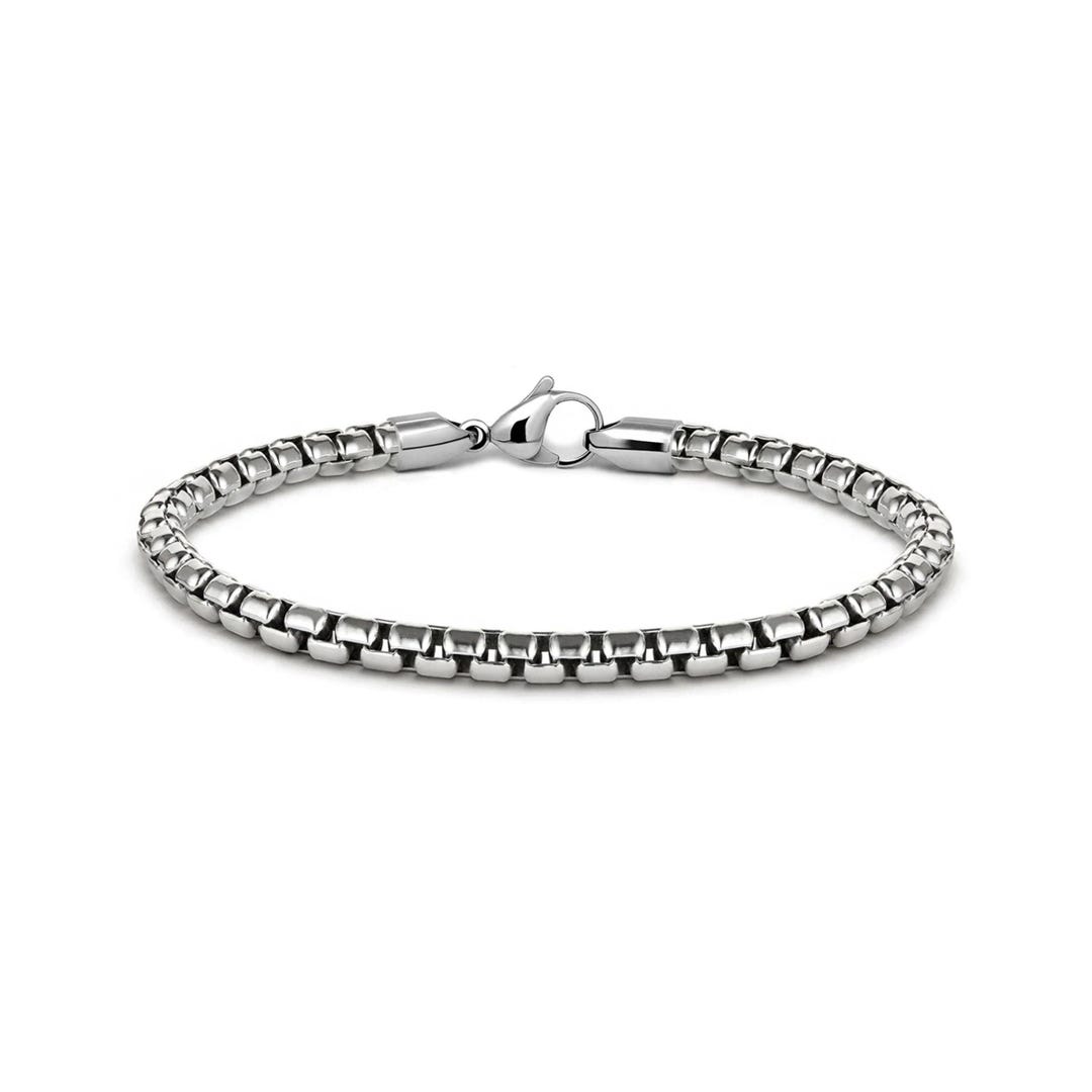 4mm Box Chain Bracelet in Stainless Steel by Taormina Jewelry - Etsy