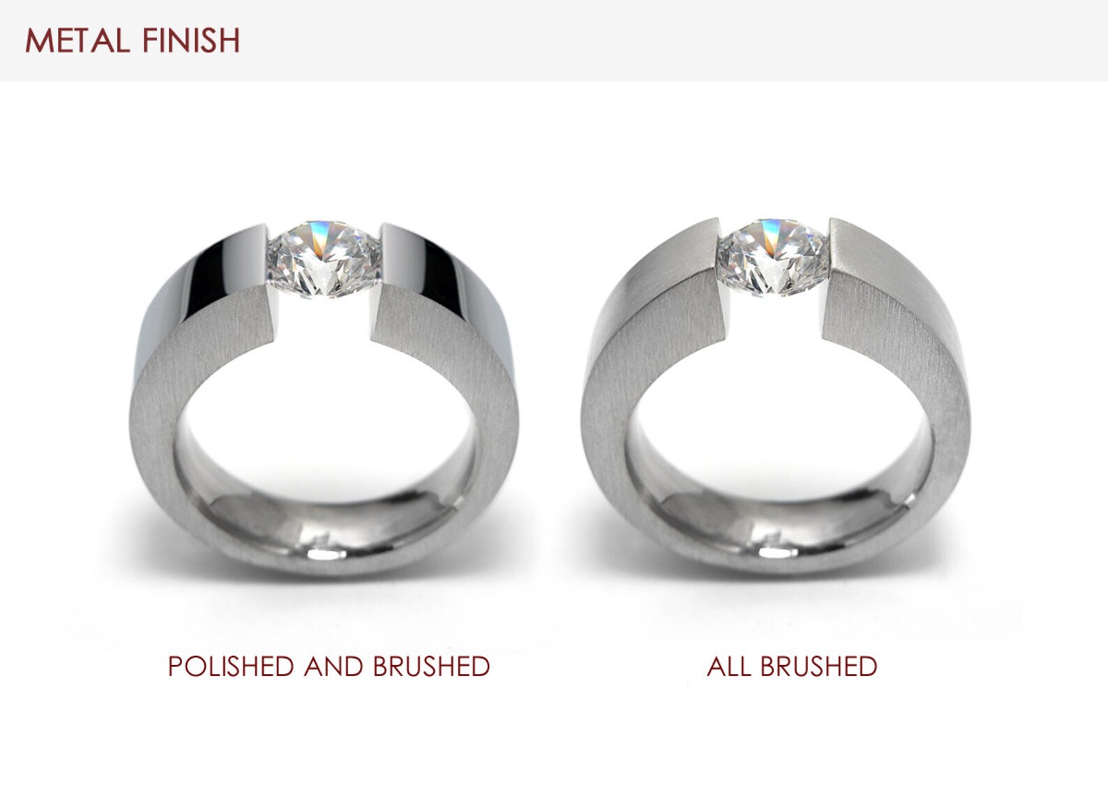 1ct Garnet Ring Tension Set Mounting in Stainless Steel by - Etsy