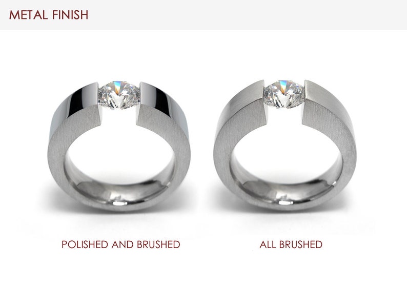 1ct Garnet Ring Tension Set Mounting in Stainless Steel by - Etsy