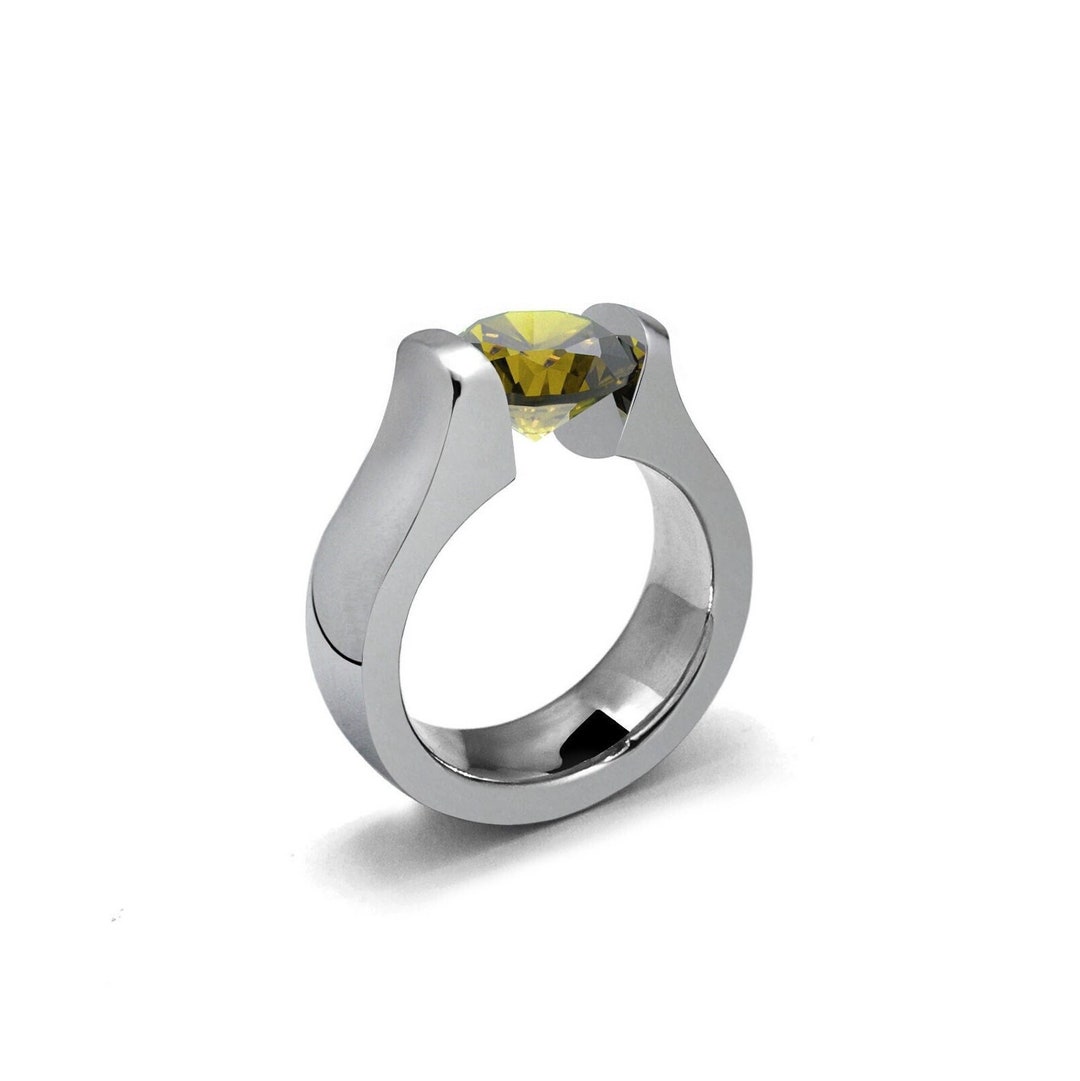 1ct Peridot Ring Tension Set Mounting in Stainless Steel by - Etsy
