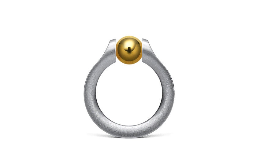 Gold and Stainless Steel Tension Ring Two Tone design