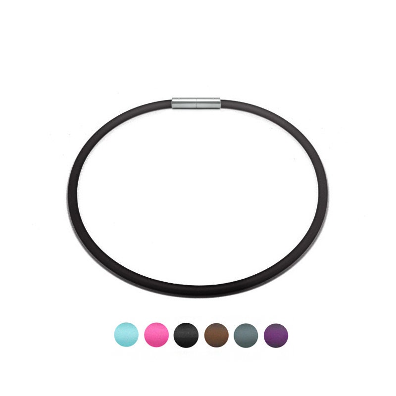 5mm frosted colored rubber chokers with twist bayonet clasp by Taormina ...