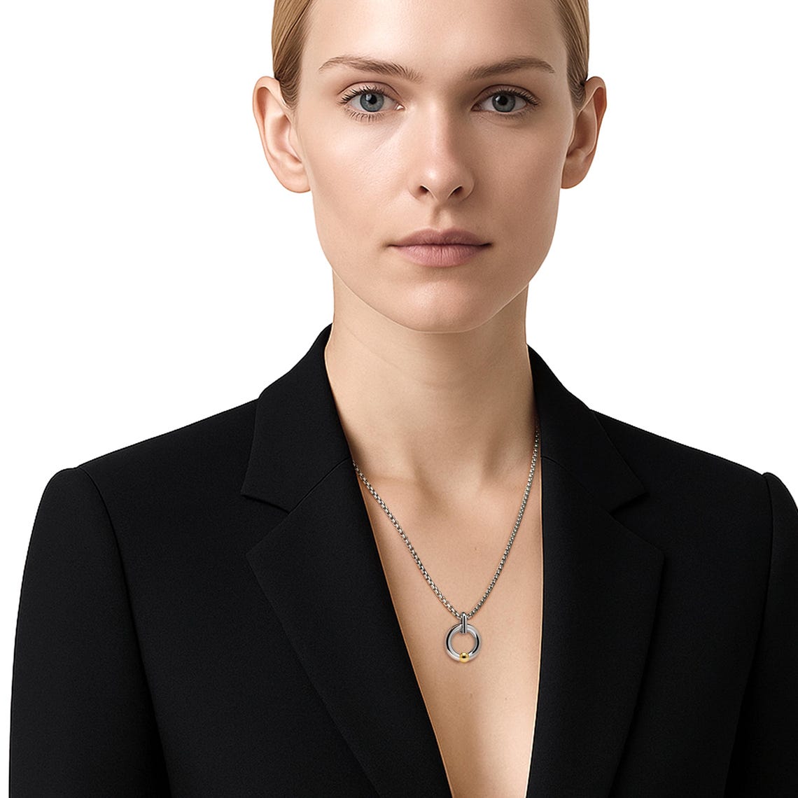 O-ring Tension Set Pendant | Stainless Steel & Gold | Modern Minimalist ...