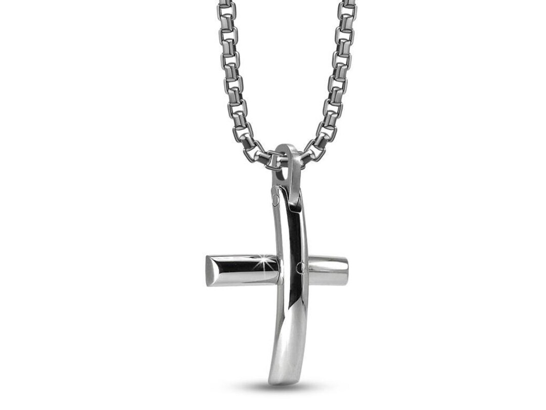 Overlap Cross Pendant in Stainless Steel by Taormina Jewelry - Etsy